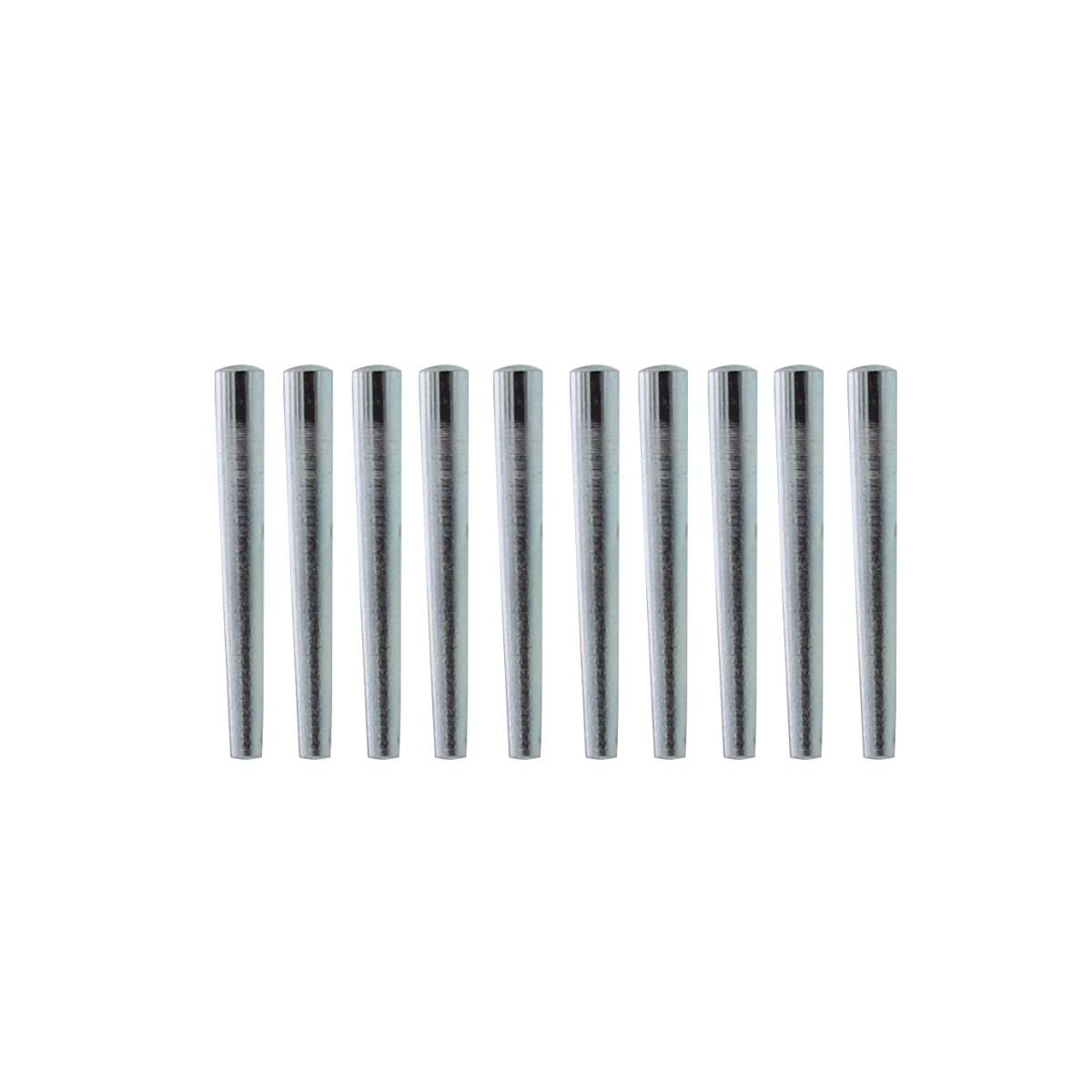 10 conische krukstift-pennetjes vernikkeld